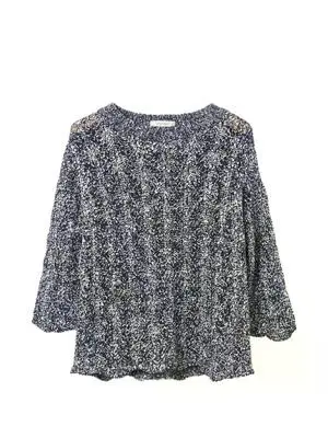 D.exterior Embellished Scallop-hem Sweater