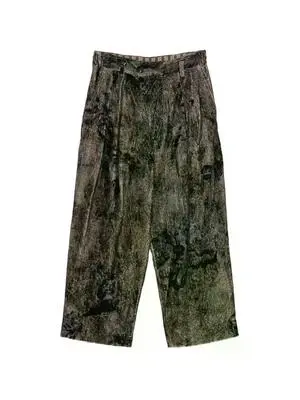 ZIGGY CHEN Pleated Wide-leg Trousers - Grey