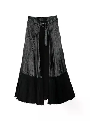 Junya Watanabe Panelled Pleat Skirt - Black