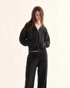 ATM Anthony Thomas Melillo Hailey Zip-up Cotton - Black