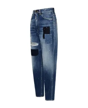 Dsquared2 Distressed Logo Patch Jeans