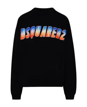 Dsquared2 Logo Printed Long-sleeved Sweatshirt - Black
