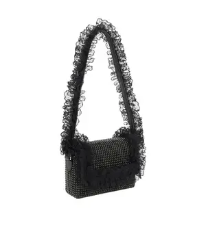 SELF-PORTRAIT Lace Detailed Embellished Shoulder Bag
