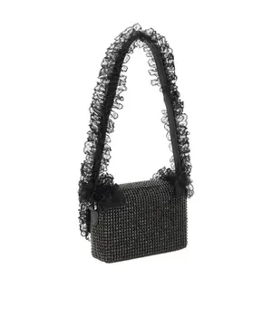 SELF-PORTRAIT Lace Detailed Embellished Shoulder Bag