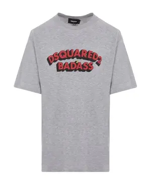 Dsquared2 Logo Printed Crewneck T-shirt - Gray