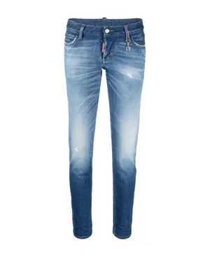 Dsquared2 Low-rise Faded Distressed Slim-cut Jeans - Blue