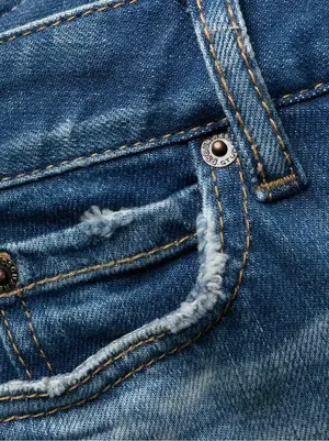 Dsquared2 Low-rise Faded Distressed Slim-cut Jeans