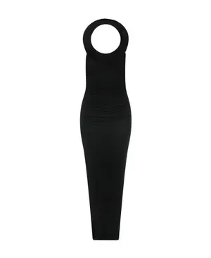 Off-White Halterneck Sleeveless Dress - Black