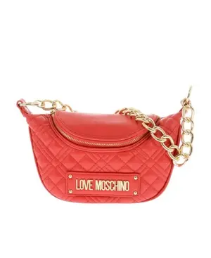 Moschino Quilted Logo-plaque Shoulder Bag - Red