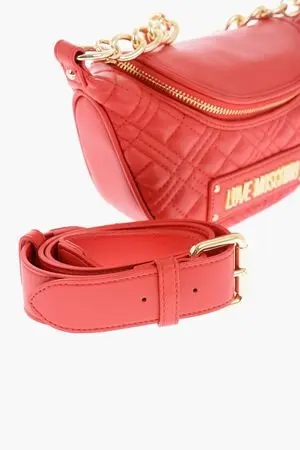 Moschino Quilted Logo-plaque Shoulder Bag