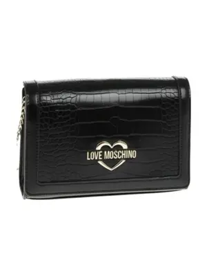 Moschino Crocodile-effect Crossbody Bag - Black