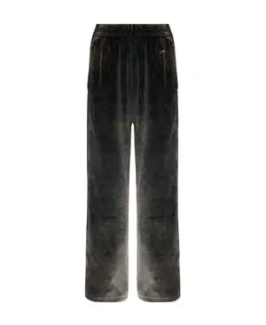 DIESEL® P-martyn Chenille Wide-leg Track Pants - Black