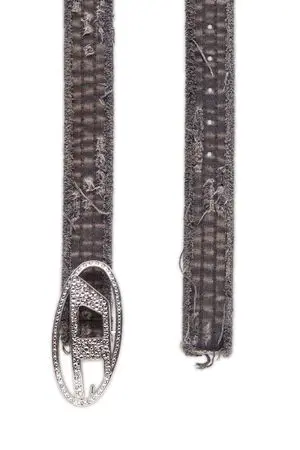 DIESEL® Oval D Logo B-1dr Strass Distressed Belt