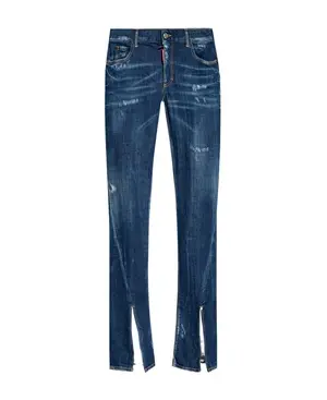 Dsquared2 Logo Patch Bootcut Jeans - Blue