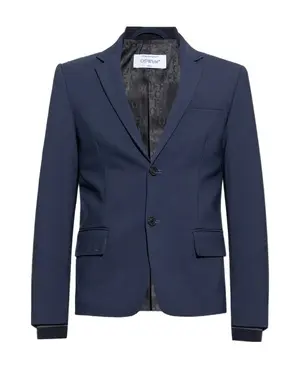 Off-White Single-breasted Long-sleeved Blazer - Black