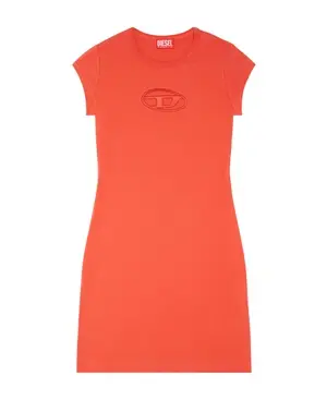 DIESEL® Logo Embroidered Crewneck Mini Dress