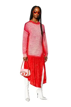 DIESEL® Asymmetric Knitted Midi Dress
