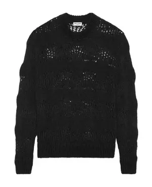 Saint Laurent Crewneck Long-sleeved Jumper - Black