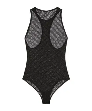 Palm Angels Sheer-lace Racerback Bodysuit - Black