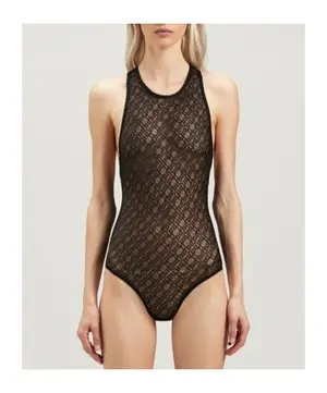 Palm Angels Sheer-lace Racerback Bodysuit