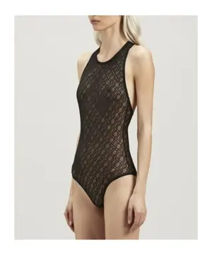 Palm Angels Sheer-lace Racerback Bodysuit