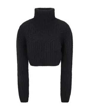 Dsquared2 Roll-neck Cropped Knitted Jumper - Black