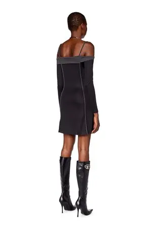 DIESEL® Logo-embroidered Drop-shoulder Minidress