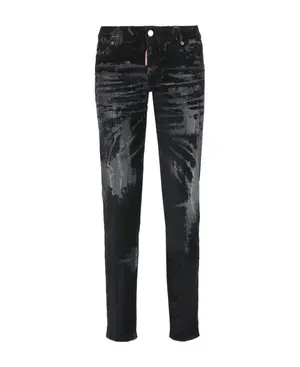 Dsquared2 Logo Patch Skinny Jeans - Black