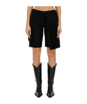 Off-White High Waist Pleated Cargo Shorts