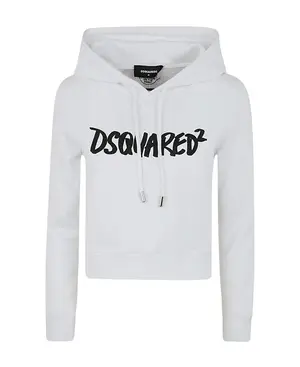 Dsquared2 Cropped Onion Hoodie - White