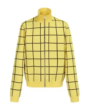 Marni Windowpane-print Roll-neck Sweatshirt - Yellow