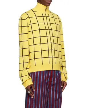 Marni Windowpane-print Roll-neck Sweatshirt