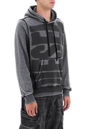 DIESEL® S-ginn Logo Printed Drawstring Hoodie