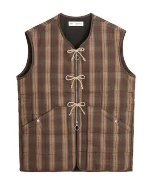 Our Legacy Tartan Padded Cotton Vest - Brown