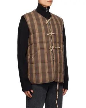 Our Legacy Tartan Padded Cotton Vest