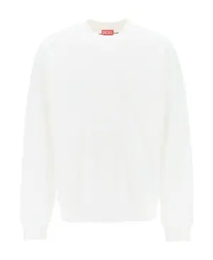 DIESEL® S-rob-megoval-d Logo Embroidered Sweatshirt - White