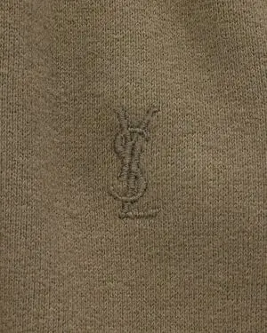 Saint Laurent Cassandre Bermuda Shorts In Cotton Fleece - Persimmon
