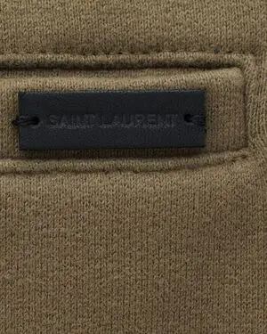 Saint Laurent Cassandre Bermuda Shorts In Cotton Fleece - Persimmon