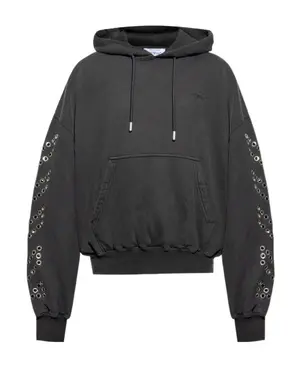 Off-White Drawstring Long-sleeved Hoodie