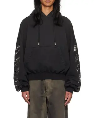 Off-White Drawstring Long-sleeved Hoodie