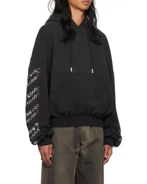 Off-White Drawstring Long-sleeved Hoodie