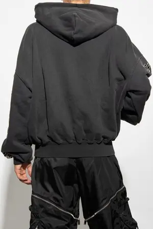 Off-White Drawstring Long-sleeved Hoodie