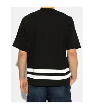 Dsquared2 Logo Printed Striped Crewneck T-shirt