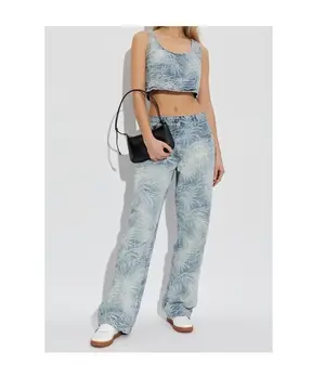 Palm Angels Palm Printed Straight Leg Jeans