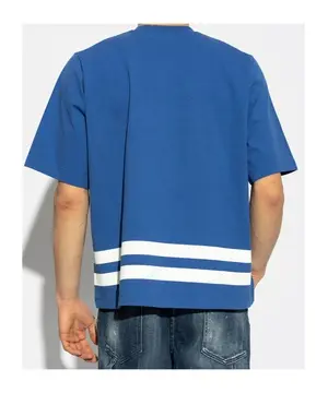 Dsquared2 Logo Printed Striped Crewneck T-shirt