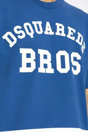 Dsquared2 Logo Printed Striped Crewneck T-shirt