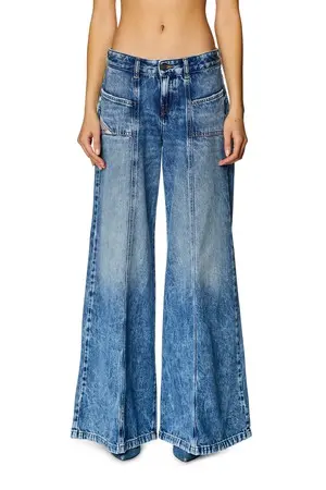 DIESEL® D-akii Flared Panelled Jeans