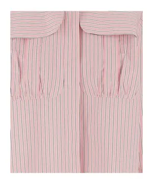 PATOU Striped Collared Long-sleeve Shirt