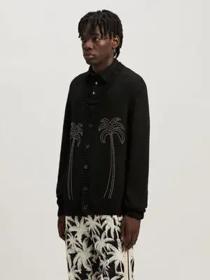 Palm Angels Palm-stud Embellished V-neck Cardigan