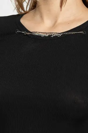 DIESEL® T-matic-ls Chain Embellished Top